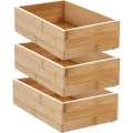 3x Boxsweden Bamboo Organisation Tray 23x15cm Storage Organiser Home ...