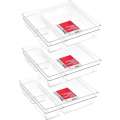 3x Boxsweden Crystal Nest Tray 3 Sections 23cm Home Storage Organiser ...