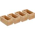 4x Boxsweden Bamboo Organisation Tray 15x7.5cm Storage Organiser Home ...