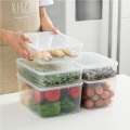 2x Food Storage Container 20x14x5.3CM Fridge Freezer Kitchen Plastic ...