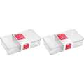 2x Boxsweden 1.6L/27.5cm Crystal Hinged Container Storage Home ...