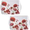 2pc Ashdene Red Poppies Tea/Snack/Dish Serving Melamine 21x14.2cm ...