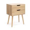 Seattle Bedside Unit 2 Drawers Scandi Side Table Nightstand woodgrain | Woolworths