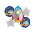 5 Piece Rocketship Birthday Balloon set | Woolworths