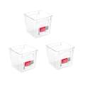 3 x Clear Plastic Storage Container MED Kitchen Fridge Pantry Organiser ...