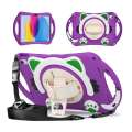 Nevenka Cat Tablet Case For iPad 10th Rugged with Shoulder Strap-Purple ...
