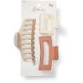 &me Women's Neutral Claw Clip 3 Pack - Multi | Woolworths