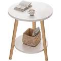 2-Layer Round Coffee Table,End Tables for Living Room, Side Tables ...