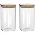 2pc Ecology Pantry 19cm Square Glass Canister Storage Organiser w ...