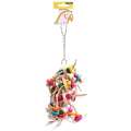 Coloured Wood Block & Leather Rope 33cm Bird Toy by Avi One | Woolworths