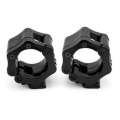 Black Barbell Bar Clamp Spring Collar Clips Gym Weight Lock Lift 2pcs ...