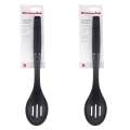 2x KitchenAid Nylon Soft Touch Slotted Spoon Cooking Utensil Heat ...