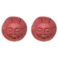2x Urban Sun Face 12cm Ceramic Flower Vase Small Decorative Display ...