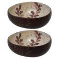 2x Fern Natural 13cm Decorative Coco MOP Bowl Container Home Tabletop ...