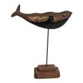 Timber Wood 19cm Whale w/ Stand Home Decorative Statue Figurine Medium ...