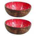 2x Sunray Peach 13cm Decorative Coco Bowl Container Home Tabletop Desk ...