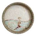 Decorative Seagrass Palm Shell Tray Serving Storage Round Home Decor ...