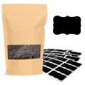 Kraft Stand Up Pouch Bags Resealable Reusable With Clear Window,18x26cm ...