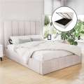 Artiss Bed Frame Double Size Gas Lift Storage Beds Base Beige TETTE | Woolworths