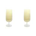 2x LVD Stemmed Buff Beer Glass 18.5cm Drinking Barware Goblet Cup ...