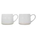 2pc Mikasa Farmhouse 'Love You' Stoneware Drinking Mugs/Cups, 380ml, White | Woolworths