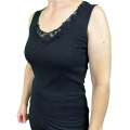 Ladies Sleeveless Singlet Top Womens Summer Basic Tank Shirt Lace Motif ...
