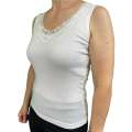 Ladies Sleeveless Singlet Top Womens Summer Basic Tank Shirt Lace Motif ...
