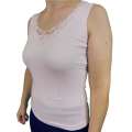Ladies Sleeveless Singlet Top Womens Summer Basic Tank Shirt Lace Motif ...