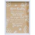 LVD 24cm MDF Hive Rules Sign Wall Hanging Home/Room Decor Plaque Shelf ...