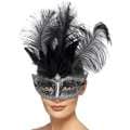 Venetian Colombina Black and Silver Eye Mask | Woolworths
