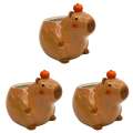 3x Urban Capybara Planter Pot Brown Small 12cm Home Decorative Garden ...
