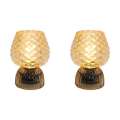 2x LVD Led Glass Home/Room Bedside Lamp Night Light Tabletop Decor 14 ...