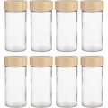 8x Appetito 85ml Glass Spice Jar Round Condiment Storage Container w ...