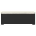 Ottoman Bench with Cushion Black 110x30x40cm Poly Rattan Storage Seat ...