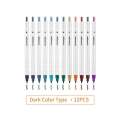 12 color Ink Pens Retractable Water Base Quick-dry Ink 0.6mm Fiber Pen ...