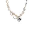 Sweet Love Heart Necklace Tassel Chain Asymmetric Collarbone Jewelry ...