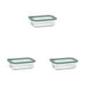 3PK Ecology Store Rectangle Clear Glass Food Storage Container 640ml ...