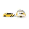 Siku 1629 Car w/ Caravan Yellow Diecast Metal 164mm Kids/Children Play ...