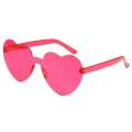 Rose Red Clear Lens Rimless Festival Glasses Love Heart Shape ...