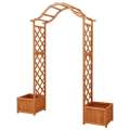 Wooden Garden Arch Planter Outdoor Climbing Plant Box Arbor Trellis ...