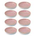 8PK Mikasa Geometric Ceramic Bowl Dish Salad Serving Round Dinnerware ...