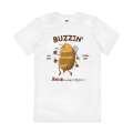Buzzin Drunk Bee Beer Insect Party Fun Cotton T-Shirt Unisex Tee White ...