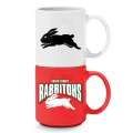 South Sydney Rabbitohs NRL Set of 2 Stackable Ceramic Coffee Mug Cups ...