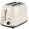 Vintage 2 Slice Toaster - Cream Stainless Steel, 825W - Extra Wide ...