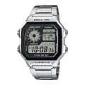 Casio Unisex World Time Digital Watch Silver AE1200WHD-1A | Woolworths