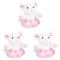 3PK Living Nature Play Tutu Mice Stuffed Animal Soft Plush Toy 12cm ...