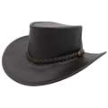 Jacaru Swagman Leather Outback Hat Wide Brim - Brown L | Woolworths