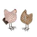 Willow & Silk Set/2 'Busy' Chooks Ornaments 10x6x15.5/10x6x14.5cm ...