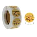 2.5cm Kraft Paper Handmade With Love Red Hearts Stickers 50pk | Woolworths