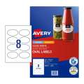 8UP AVERY Glossy Oval Labels 84.7 x 50.8 mm 80 Labels/10 Sheets L7127 ...